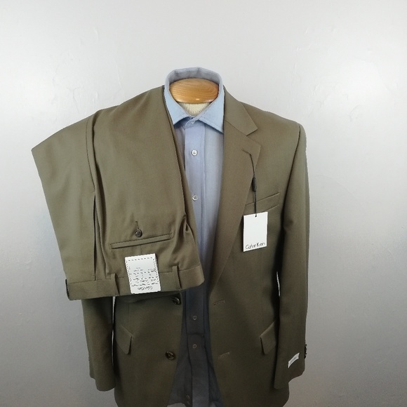 Calvin Klein | Suits & Blazers | Calvin Klein 38r Mens Suit Solid Tan 2 ...